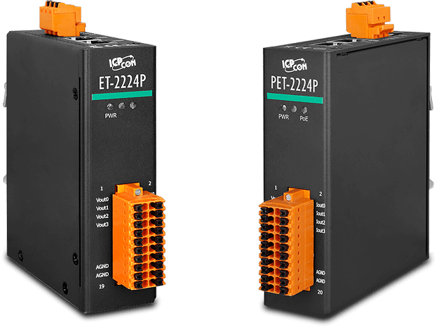 New Ethernet modules with high-precision analog outputs: ET-2224P, PET ...