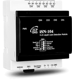 iSN-104: four-channel Modbus RTU leakage detection module
