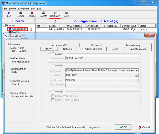 How to set up NPort? The example of NPort IA5150 set up